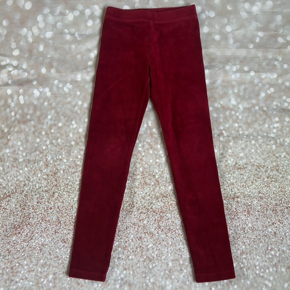 Crewcuts | Bottoms | J Crew Girls Red Ribbed Velour Legging | Poshmark